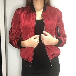 Jackets & Coats | Red Light Bomber Jacket With Black Details Size S ...